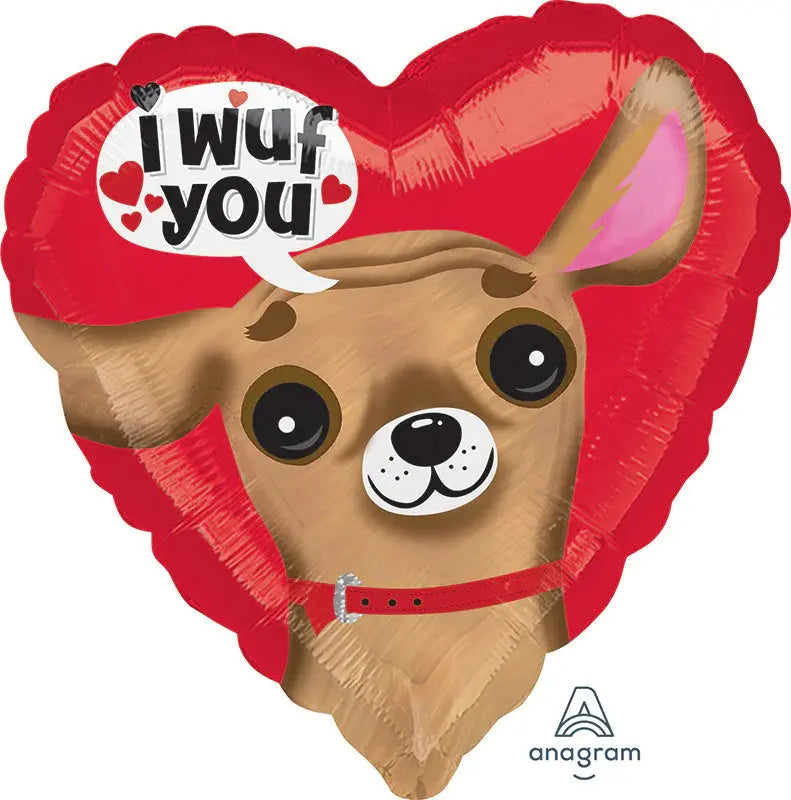18" I Wuf You Balloon - A. L. Party Balloons