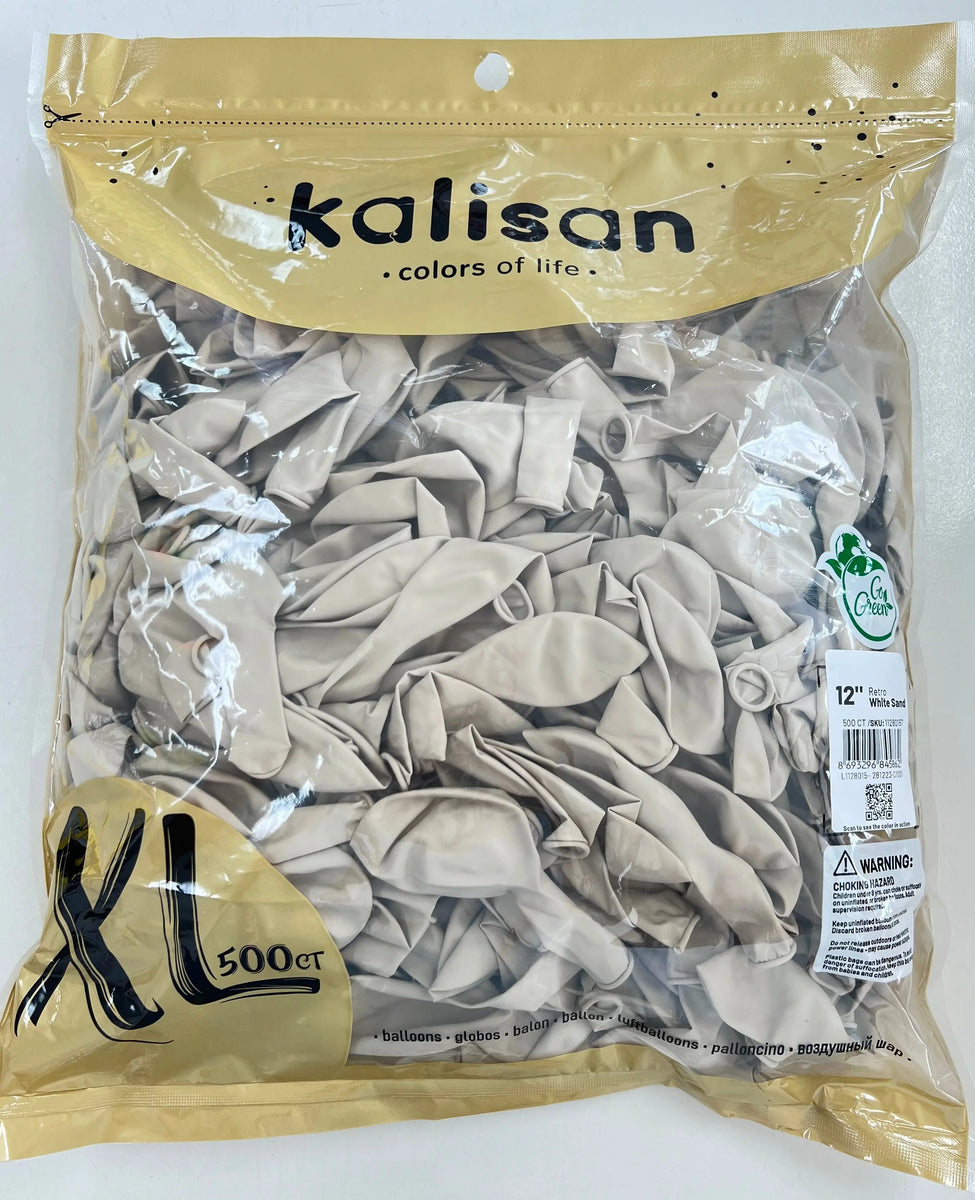 Kalisan Latex Retro White Sand - 12", XL Bag 500 Pieces – A. L. Party ...