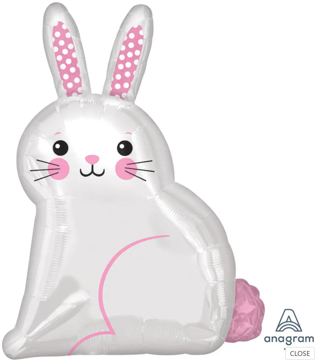22" Junior Shape White Satin Bunny Foil Balloon – A. L. Party Balloons