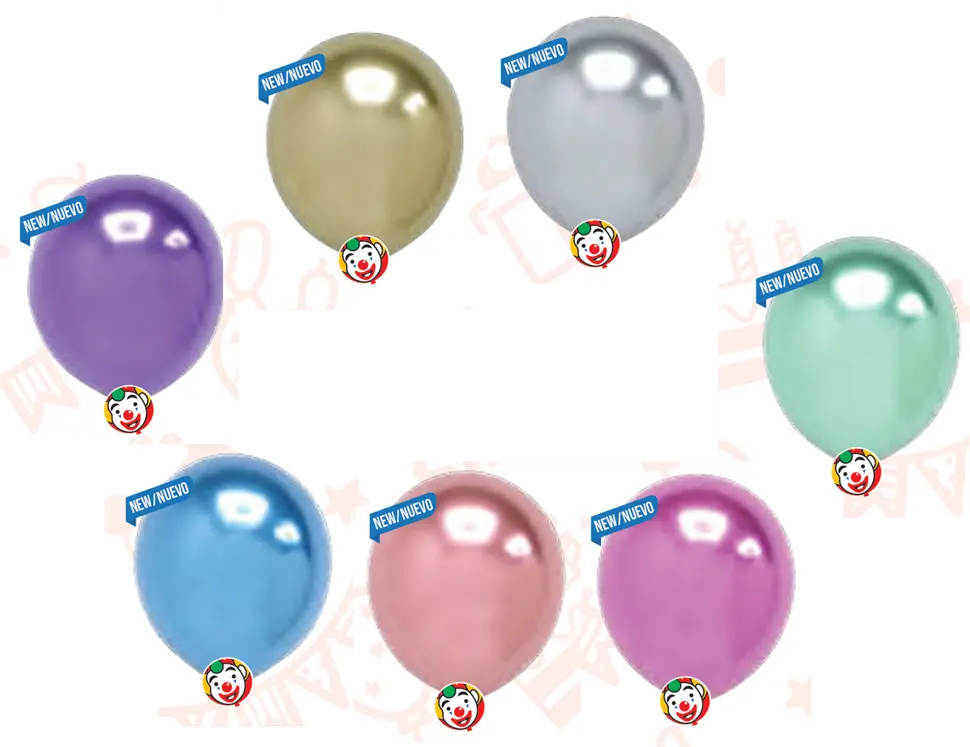 Globos Payaso 5in Balloon Platinum Assorted 100ct – A. L. Party Balloons