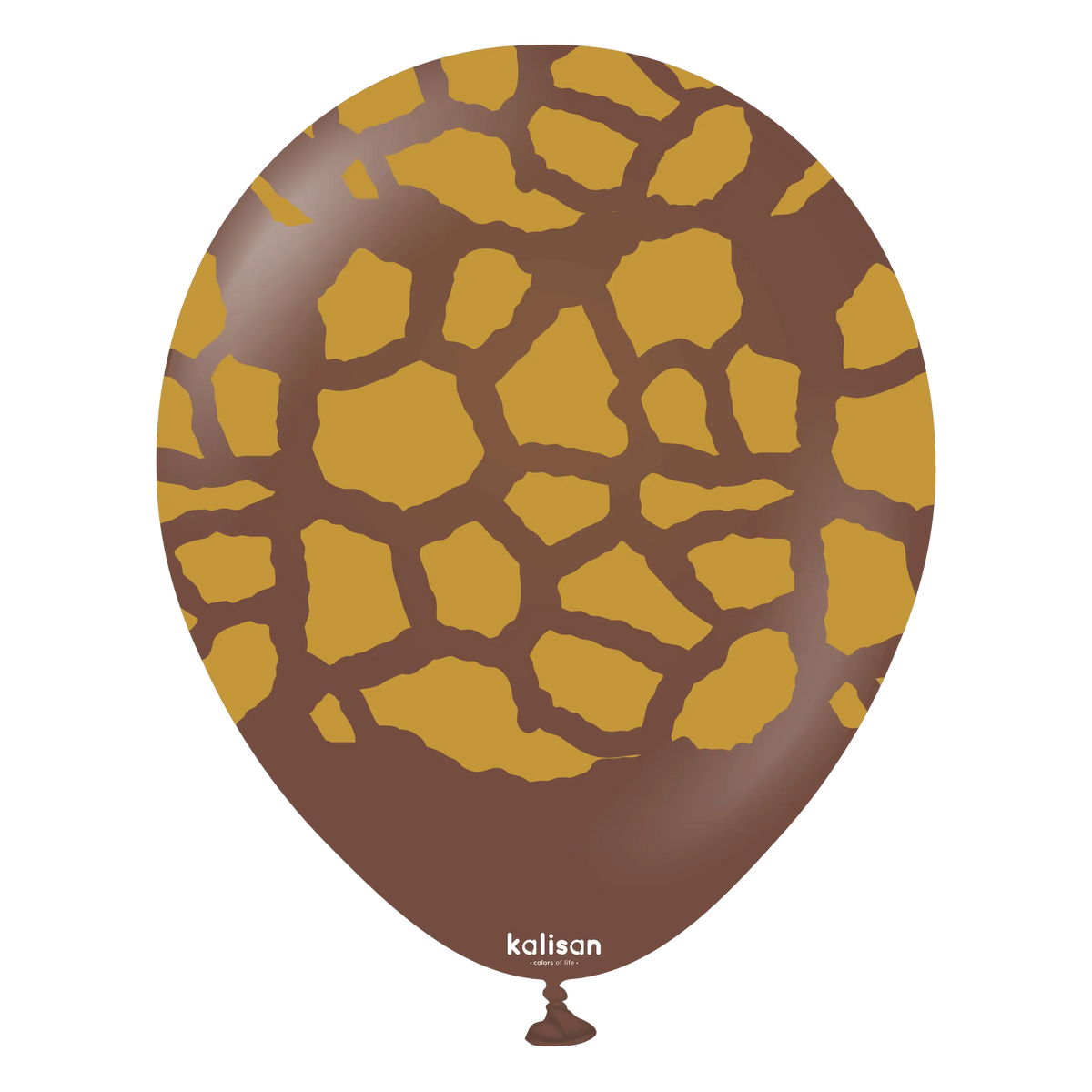 Kalisan 12" Safari Giraffe Printed Chocolate Brown (Gold) Latex Balloo ...