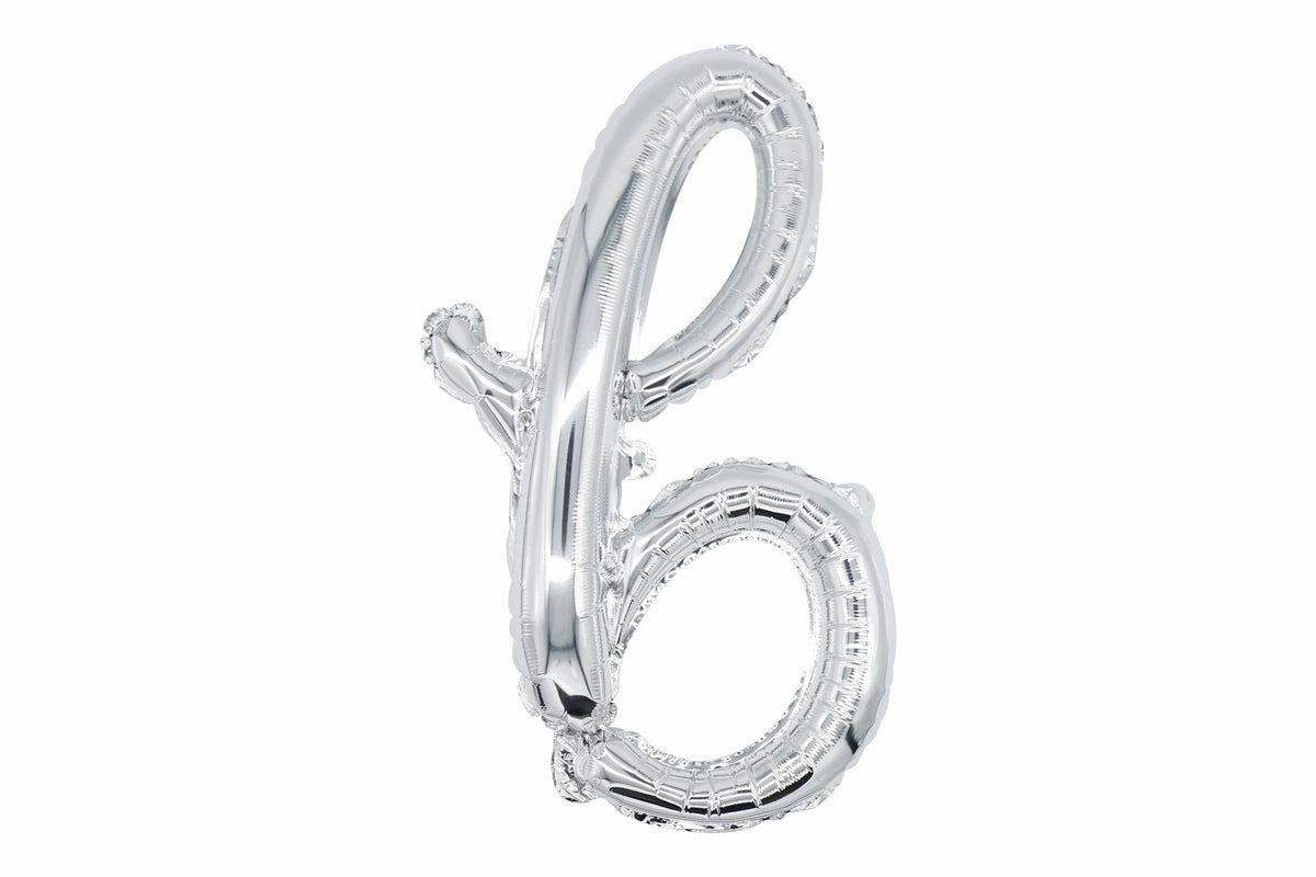 16" Silver Letter "b", Cursive Lower Case Letter Foil Balloon - A. L ...