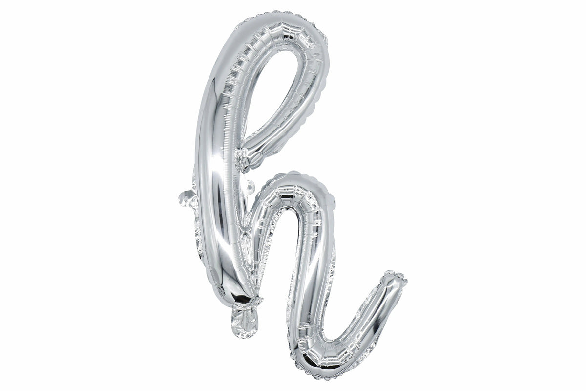 16" Silver Letter "h", Cursive Lower Case Letter Foil Balloon – A. L ...