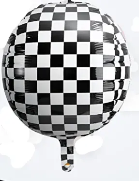 22" 4D Black and White Checkered Balloon Grid, Orbz, Flat - A. L. – A ...
