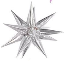 26" Silver Explosion Star balloons, Foil Balloon,12pcs – A. L. Party ...